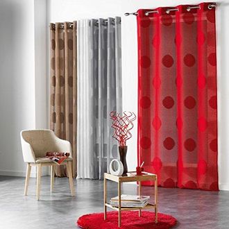 Douceur d'Int&eacute;rieur ODYSSEE &Ouml;senvorhang Polyester Bedruckt 240 x 140 x 0,1 cm, Polyester, grau, 240x140x0.1 cm