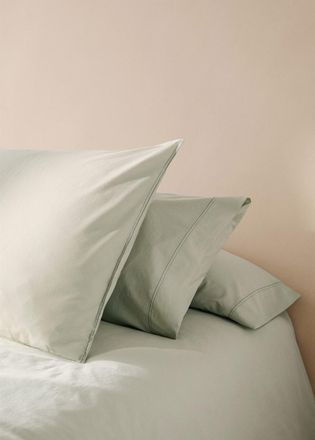 Mango Taie doreiller enfant en coton lav&eacute; double surpiq&ucirc;re 50x75 cm vert for&ecirc;t - Home - 50x75cm - MANGO HOME