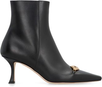 Jimmy Choo London Womens Ankle Boots Ryker Black-Gold Calf Leather Black/gold