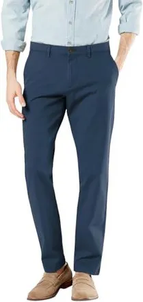 Dockers Crafted Khaki Slim Taper Pantalons, Bleu océan, 33W / 34L Homme