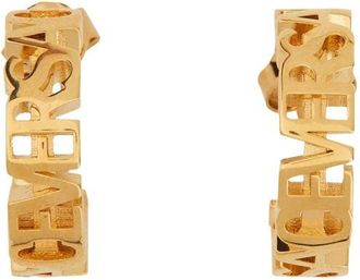 Versace Gold Brass Hoop Earrings - Gold