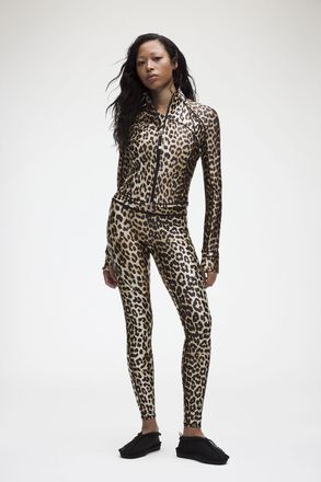 Ganni x lululemon Tights mit Volant-Details in Leopard-Print - Gr&ouml;&szlig;e 10 gemischt