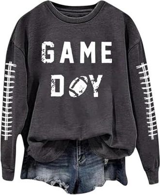 Generic Sweat-shirt mignon pour femme - Col rond - Manches longues - Confortable - Lettre graphique - Tenues amusantes - Coupe ample - Pour femme - Automne te