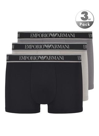 Emporio Armani Herren Trunks grau Baumwolle unifarben