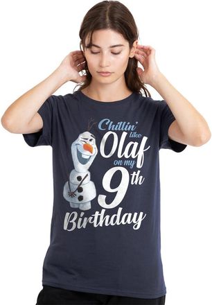 Disney Frozen Frozen Chillin Like Olaf 9th Birthday Ladies T Shirt, Deep Navy, Small