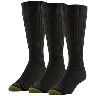 Gold Toe GOLDTOE Mens Classic Canterbury Crew Dress Socks, 3-Pairs, Brown, Large