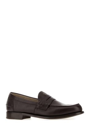 Prada Mens Dark Brown Leather Loafers Moro Mocassini