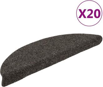 vidaXL Vidaxl - Tapis descalier autocollants 20 pi&egrave;ces 56 x 17 x 3 cm Anthracite Demi-rond