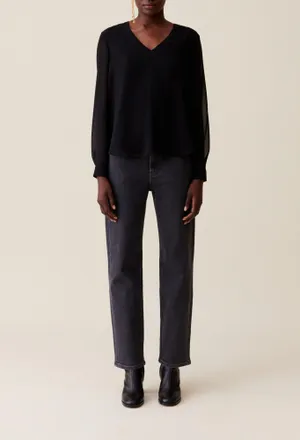 Claudie Pierlot Flie&szlig;ende Bluse mit V-Ausschnitt