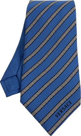 Versace Bedruckte Seiden-Twill-Krawatte - - Accessories - Herren - Blau - ONE SIZE