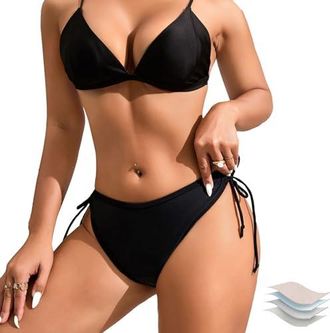 Generico Maillot de bain menstruel Femme Triangle Absorbant Culotte Cycle Lavables Maillot de Bain Menstruel Brésilien Fille Maillot Absorbant Femme Contrôle V