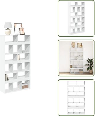 vidaXL The Living Store - vidaXL B&uuml;cherregal Wei&szlig; 100x33x187,5 cm Holzwerkstoff