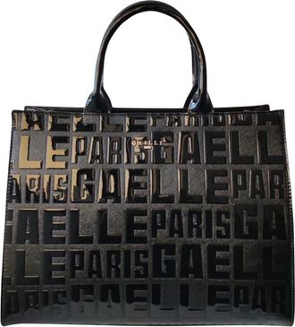 Ga&euml;lle Paris Femme, Sacs, Noir, Taille: ONE Size Maxi Shopper Lettering Vernice