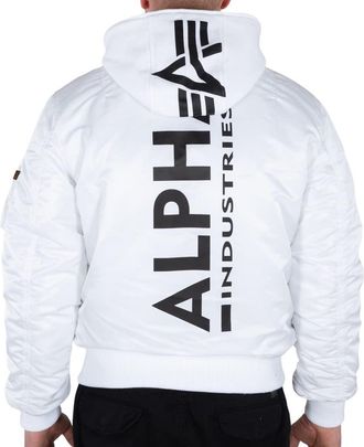 Alpha Industries Herren MA-1 ZH Back Print Bomberjacke, White/Black, 3XL