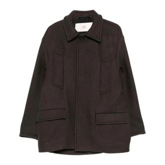 Ami Oversized High-Collar Pea Coat - - Coats - Herren - Braun - M