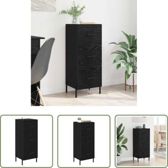 vidaXL Schubladen - Sideboard Schwarz Eichen-Optik 34 x 34,5 x 90 cm Holzwerkstoff