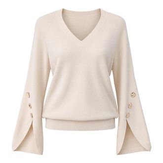 Liu Jo V-Ausschnitt Strickpullover - - Knitwear - Damen - Beige - L