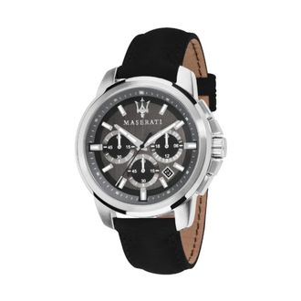 Maserati Homme, Accessoires, Noir, Taille: ONE Size Montre Chronographe en Acier Inoxydable
