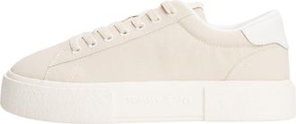 Tommy Jeans Damen Flatform Sneaker mit Plateau, Elfenbein (Newsprint), 37