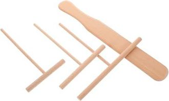 Garneck 4 Pi&egrave;ces Spatule &agrave; Galettes Bois Outils &agrave; Galettes Grattoir De Cuisine &Eacute;pandeur De P&acirc;te Galetti&egrave;re Lisseur &agrave; G&acirc;teau Grattoir &agrave; Aliments