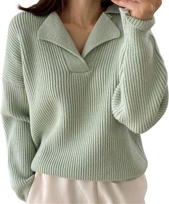 Generic Ensemble thermique léger pour femme - Haut thermique 2024 - Automne et hiver - Pull à col ouvert à manches longues - Pull thermique en polaire, vert m