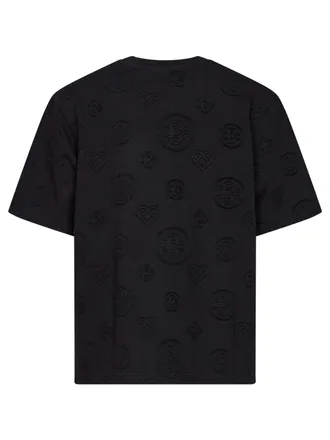 Casablanca Mens T-Shirt Applique Monogram Black Organic Cotton T-Shirts And Polos
