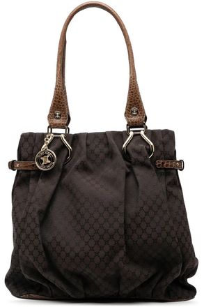 Celine Shopper - Embossed Leather Trimmed Macadam Canvas Vertical T - Gr. unisize - in Braun - f&uuml;r Damen