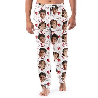Generic Pantalon de pyjama personnalis&eacute; pour homme et femme avec cordon de serrage et poche, cadeaux personnalis&eacute;s pour amoureux, papa, maman, famille, 2 past