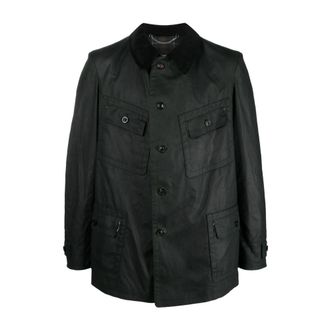 Maison Margiela Petrol Baumwolljacke mit Cordkragen - - Jackets - Herren - Blau - L
