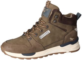 Mustang Jeans Herren Sneaker Stiefelette High Top Schn&uuml;rbooty 4186-504, Gr&ouml;&szlig;e:45 EU, Farbe:Braun
