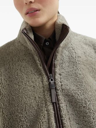Brunello Cucinelli Womens Monili Chain-Detail Shearling Jacket Aw25 W