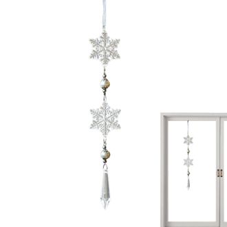 Generic Schneeflocken Verzierungen | Charm 2D Acryl Anh&auml;nger | Weihnachtsdekoration,f&uuml;r Zuhause, B&uuml;ro, Outdoor, Innenaufnahme, Winterparty, Urlaub, Decke