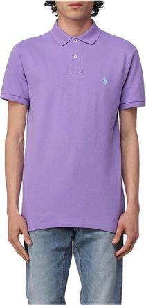 Polo Ralph Lauren Homme, Tops, Violet, Taille: 2XL Polo Confortable &agrave; Manches Courtes en Piqu&eacute; avec Logo Discret