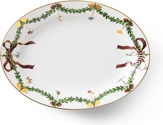ROYAL COPENHAGEN Platte Oval, 33 Cm Star Fluted Christmas Star Fluted Christmas Royal Copenhagen