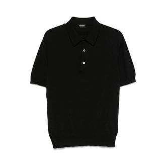 Ermenegildo Zegna Schwarzer Polo-Sweater mit Knopfleiste - - Tops - Herren - Schwarzk - XL