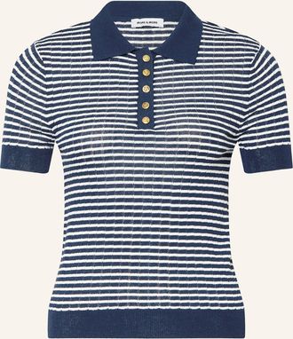 More & More More & More Strick-Poloshirt blau