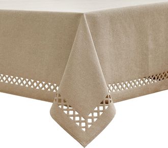 Miulee Leinen Optik Tischdecke Creme Tischdecken 140x180cm Abwaschbar Lotuseffekt Eckig Rechteckig Tischtuch Polyester Wasserabweisend Tischwäsche Abwischbar