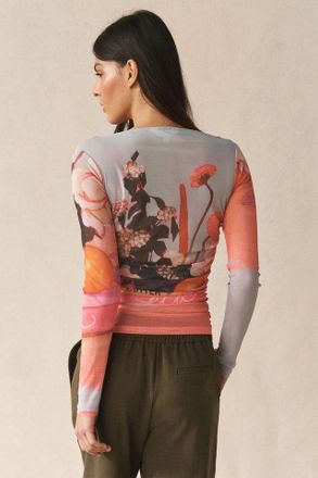 Next Langarmshirt Kew Collection Langarmoberteil mit Mesh und Print (1-tlg)