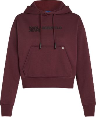 Karl Lagerfeld Regular Logo Hoodie, Zinfandel, L