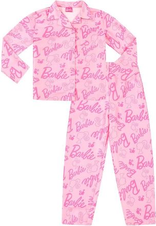 BARBIE Langer Satin-Schlafanzug f&uuml;r Damen und M&auml;dchen, Sommer, zweiteilig, Seidensatin, rose, 11-12 Years