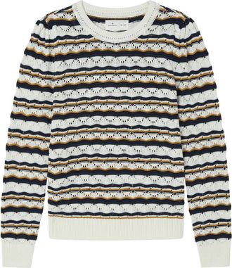 Springfield Damen 4.t.ap. Sweater Boho Stripes Jersei, Hellbeige, M