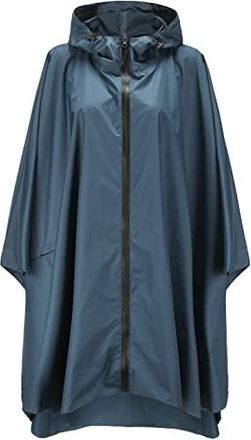 Nuur Veste de Pluie Poncho pour Femme Imperméable Léger Réutilisable Randonnée Manteau de Pluie Veste avec Capuche Navy