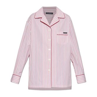 Dolce & Gabbana Femme, Blouses et Chemises, Rose, Taille: 38 FR Striped Poplin Shirt