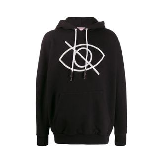 Palm Angels Cotton Hoodie - - Sweatshirts & Hoodies - Herren - Schwarzk - M