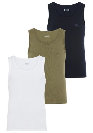 HUGO BOSS Tanktop BOSS 3P RibClassic BOSS ONE, Herren, Gr. XXL, bunt (open miscellaneous 973), Rippware, Obermaterial: 100% Baumwolle, Rundhals, Tops Tanktop, T