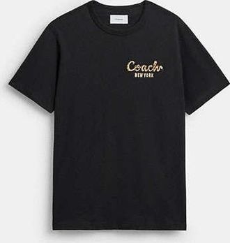 Coach New Year Coach Snake Script T-Shirt aus Bio-Baumwolle f&uuml;r M&auml;nner in Schwarz, Gr&ouml;&szlig;e X-Klein