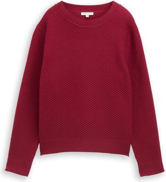 Tom Tailor Damen 1049122 Strickpullover mit Rundhalsausschnitt, 10361-Rumba Red, M
