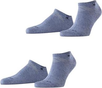 Burlington Everyday Sneaker Multipack M Sn coton unies lot de 2 paires, Chaussettes basses Homme, Bleu Light Jeans 6662, 40-46