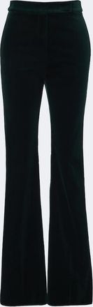 Max Mara Gerade Hose Elegante aus Baumwollsamt mit Satin