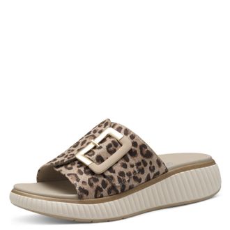 Jana Damen Pantoletten mit Schnalle Vegan, Mehrfarbig (Leopard), 39 EU